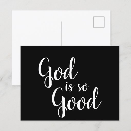 Custom Color/Text Inspirational God is So Good Postcard | Zazzle