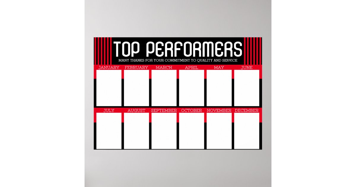 Custom color top performer of month display poster | Zazzle