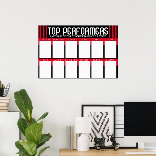 Custom color top performer of month display poster | Zazzle
