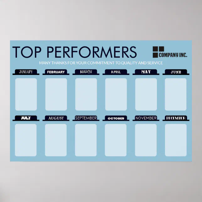 Custom color top performer of month display poster | Zazzle