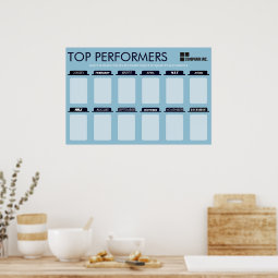 Custom color top performer of month display poster | Zazzle
