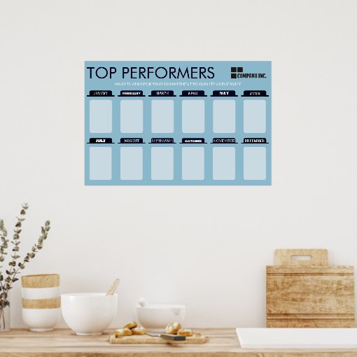 Custom color top performer of month display poster | Zazzle