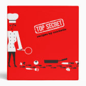 Custom color top secret detective spy chef recipe binder | Zazzle