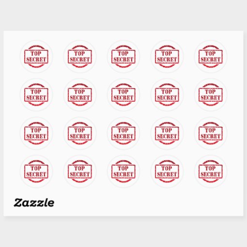 Custom Color Top Secret Red Stamp Spy Document Classic Round Sticker ...