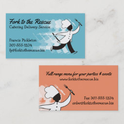 Custom color woman chef catering meal delivery business card | Zazzle