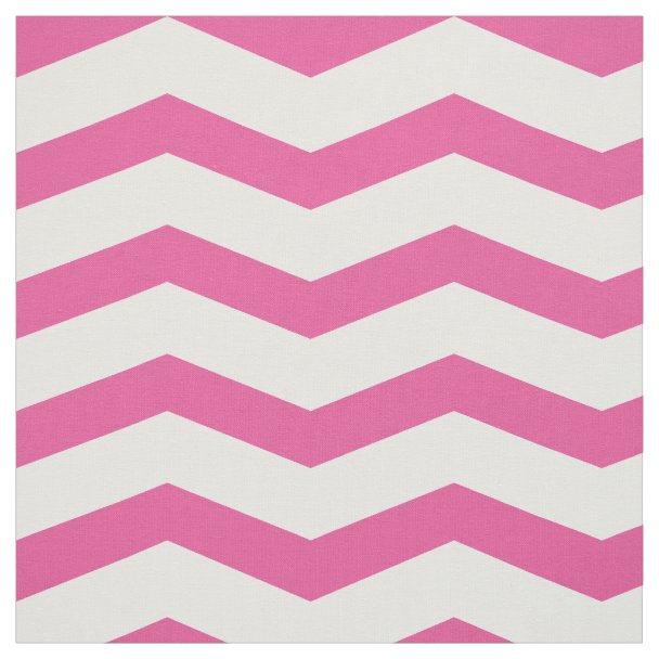 Modern Pink and White Chevron Stripes Pattern Fabric | Zazzle