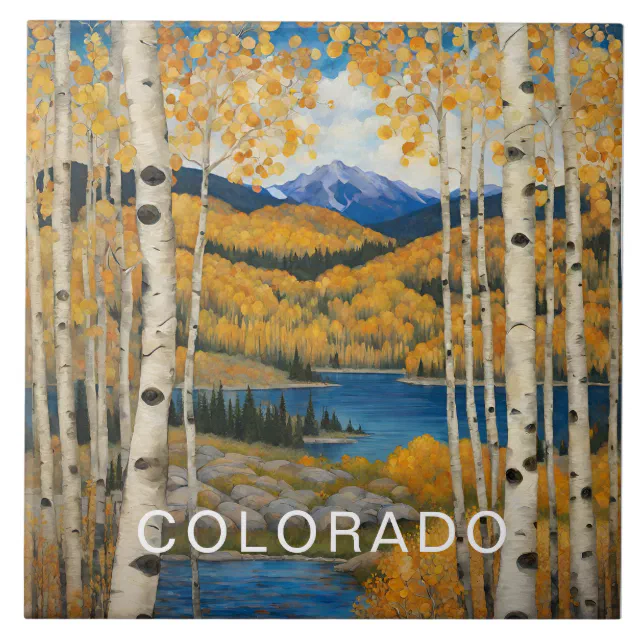 Custom Colorado Aspens Mountains Ceramic Tile | Zazzle