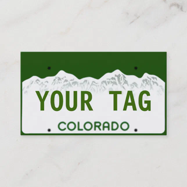 Custom Colorado License Plate Business Card | Zazzle