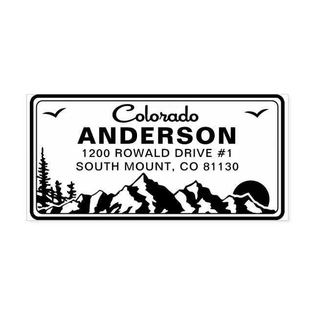 Custom Colorado License Plate Return Address Stamp | Zazzle
