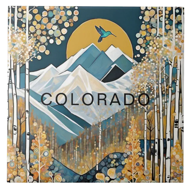 Custom Colorado Mountain Hummingbird Ceramic Tile | Zazzle