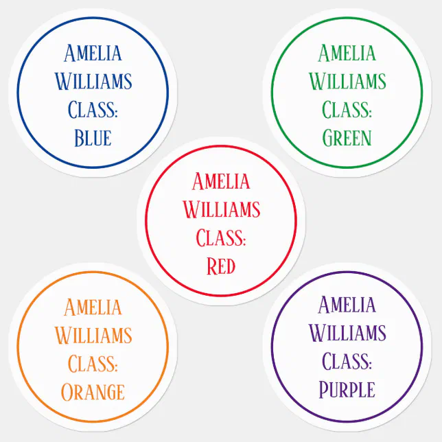 Custom Colored Sibling Back To School Clothes Labels | Zazzle