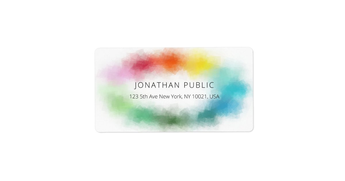 Custom Colorful Abstract Elegant Template Modern Label | Zazzle