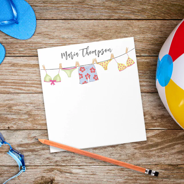 Custom Colorful Beach Tropical Summer Notepad | Zazzle