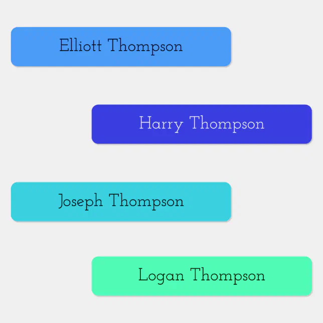 Custom Colorful Childs Clothing Name Tag Kids' Labels | Zazzle