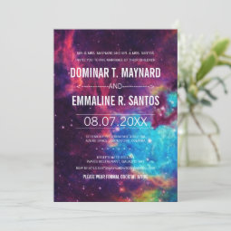 Custom Colorful Galaxy Wedding Invitation | Zazzle