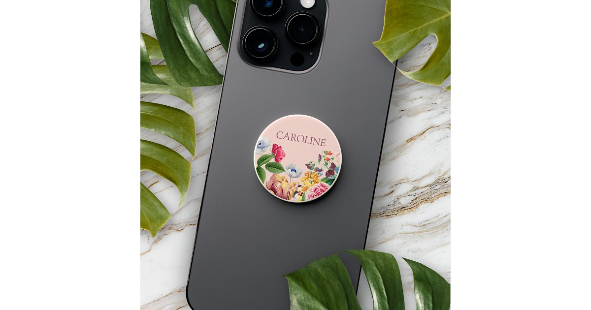Custom Colorful Garden Wildflowers Floral Bouquet PopSocket | Zazzle