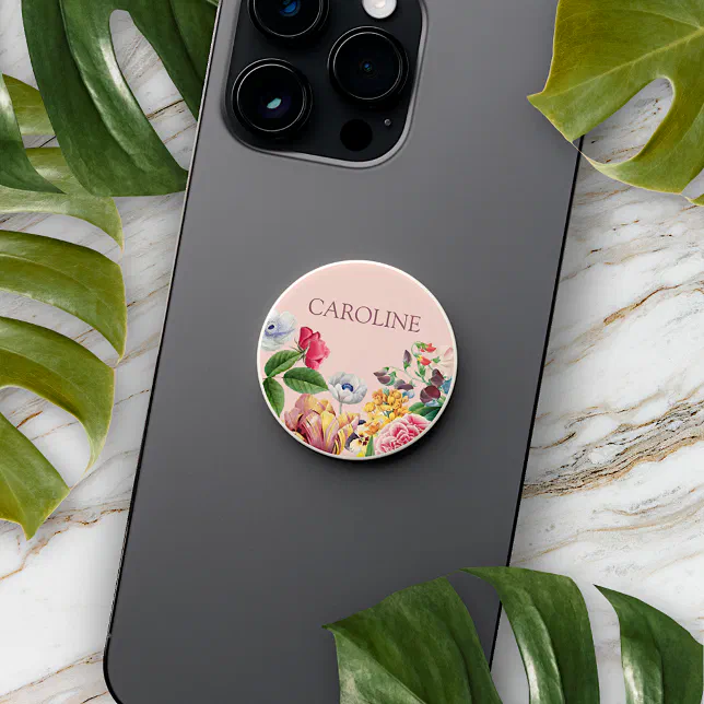 Custom Colorful Garden Wildflowers Floral Bouquet PopSocket | Zazzle