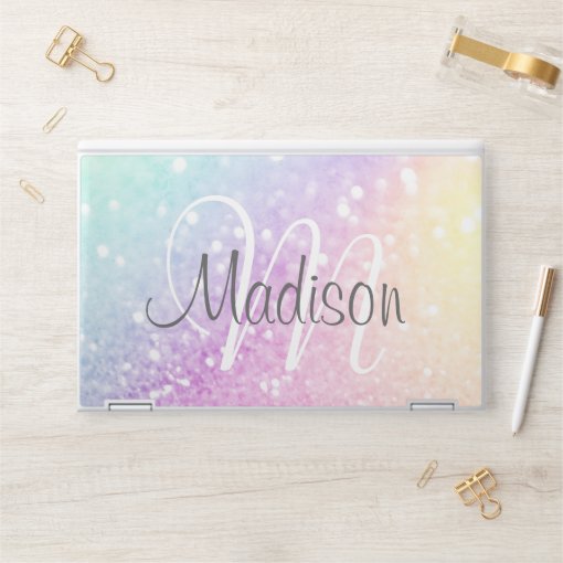 Custom Colorful Glitter Iridescent Elegant HP Laptop Skin | Zazzle