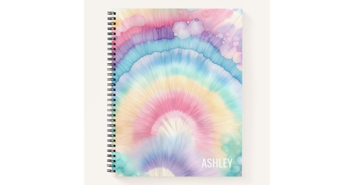 Custom Colorful Groovy Tie Dye Pattern Notebook | Zazzle
