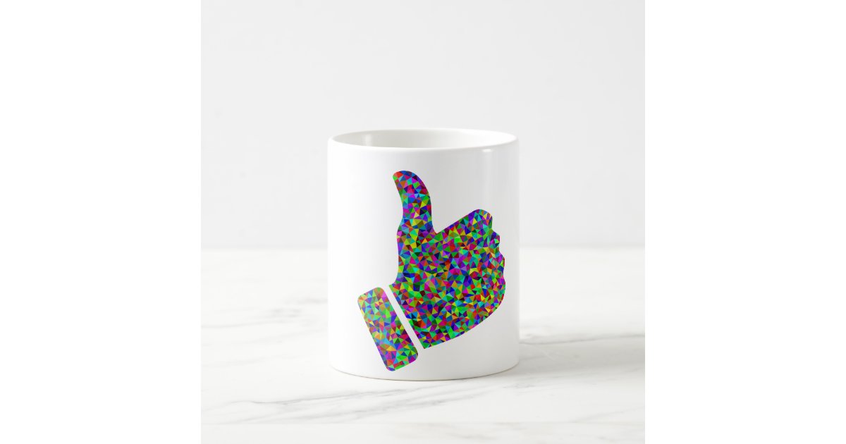Custom Colorful Prism Thumbs Up Coffee Mug | Zazzle