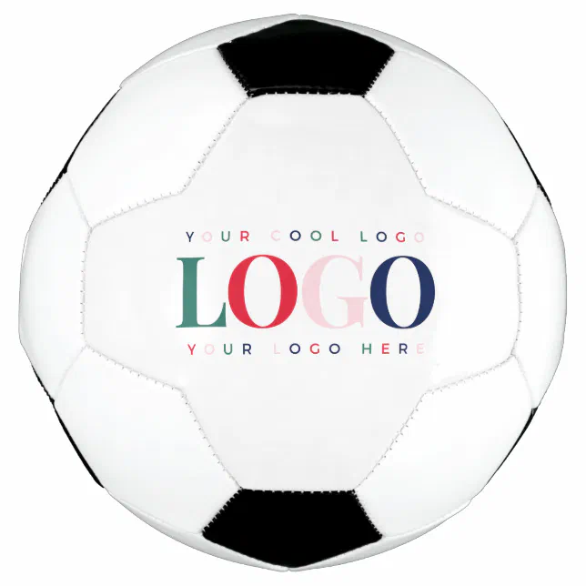 Custom Colorful Rectangle Business Logo Branded Soccer Ball | Zazzle