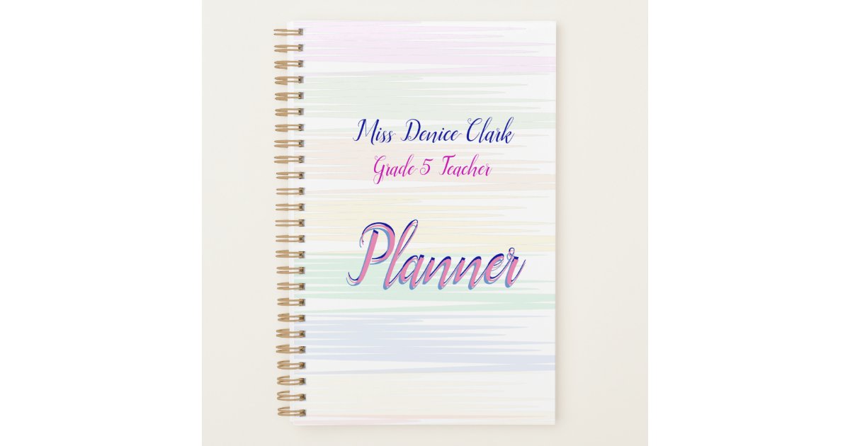 Custom Colorful Watercolour Teacher Planner | Zazzle