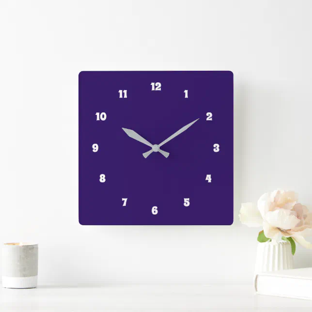 Custom Colors and Font Numbers Modern Design Clock | Zazzle