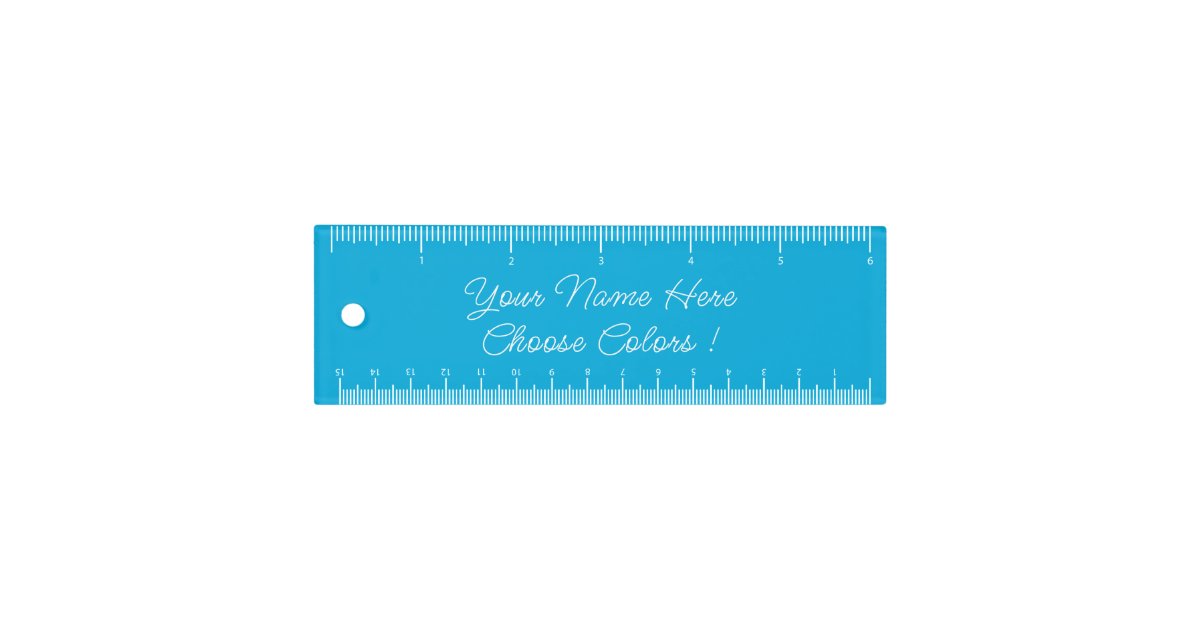 Custom Colors and Text Name Your Ruler - Blue | Zazzle