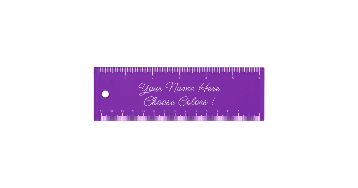 Custom Colors and Text Name Your Ruler Purple | Zazzle