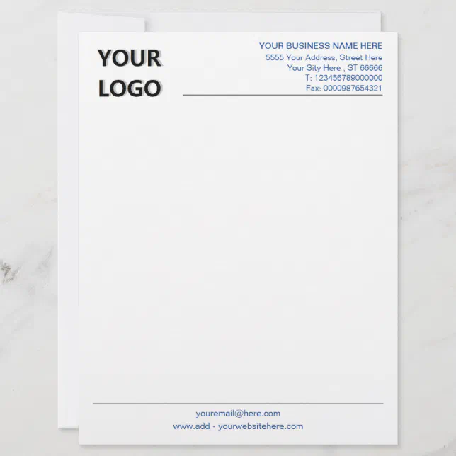 Custom Colors Business Logo Ingo Office Letterhead | Zazzle