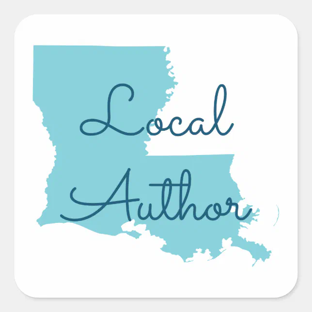 Custom Colors Louisiana Local Author Square Sticker | Zazzle