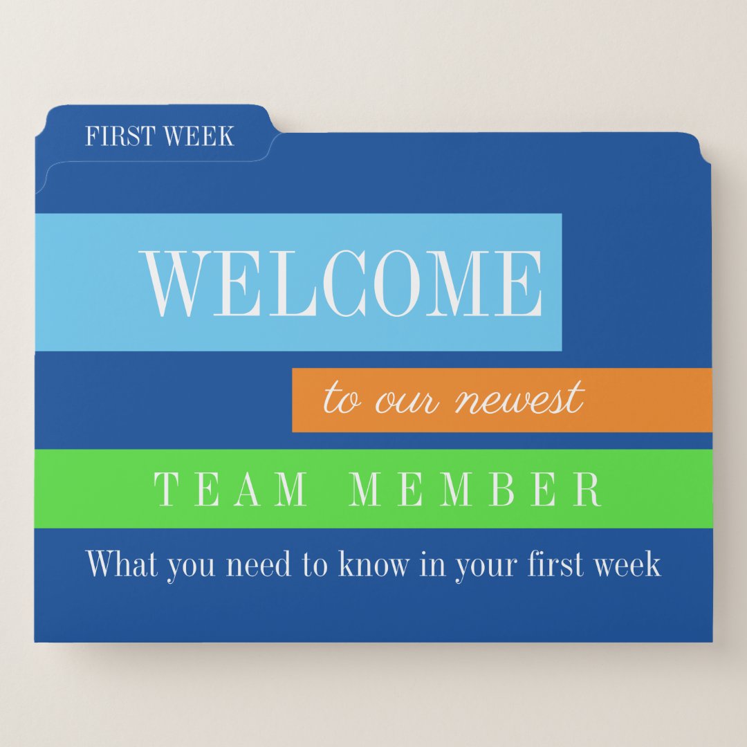 Custom colors onboarding new employee welcome file folder | Zazzle