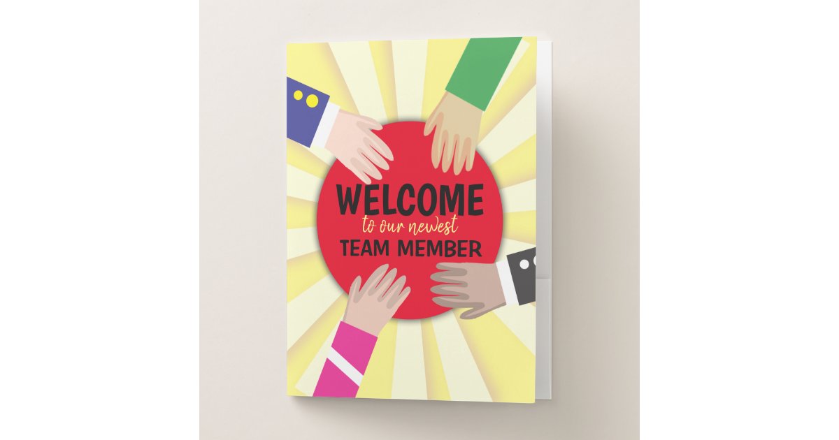 Custom colors onboarding new employee welcome pocket folder | Zazzle