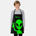 Custom Colors Peaceful Alien Apron | Zazzle