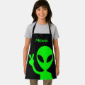 Custom Colors Peaceful Alien Apron | Zazzle