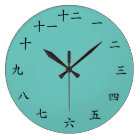 Kanji Numbers on Wood Wall Clock | Zazzle.com