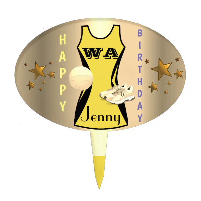 Custom Colour Netball Positions Personalised Cake Topper | Zazzle