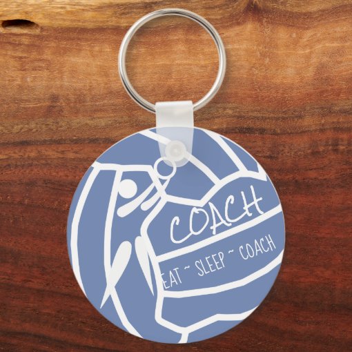 Custom Colour Personalised Netball Coach Keychain | Zazzle