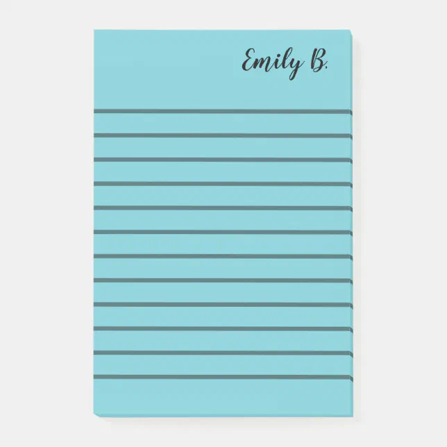 Custom Colour Personalized Lined Sticky Notes | Zazzle