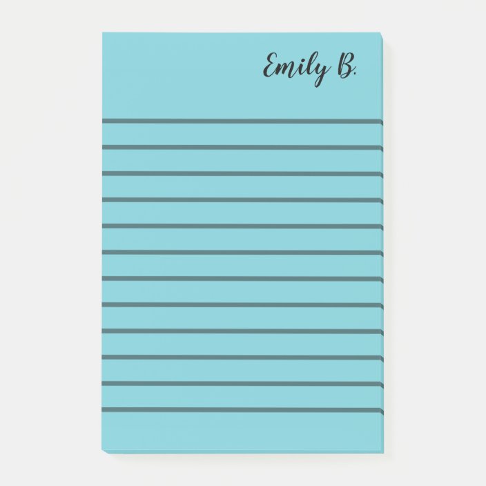 Custom Colour Personalized Lined Sticky Notes | Zazzle.com