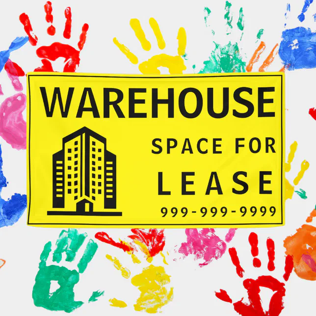 Custom Commercial Warehouse Space for Lease Banner | Zazzle