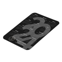 Custom Company 2024 Calendar Black And White Magnet | Zazzle