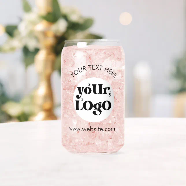 Custom Company Branded Business Logo Can Glass | Zazzle