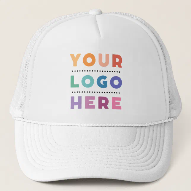 Custom Company Busines Square Logo Trucker Hat | Zazzle