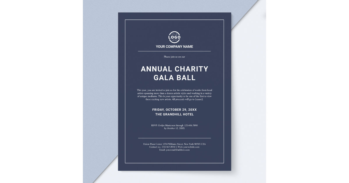 Custom Company Business Corporate Event Party Blue Invitation | Zazzle