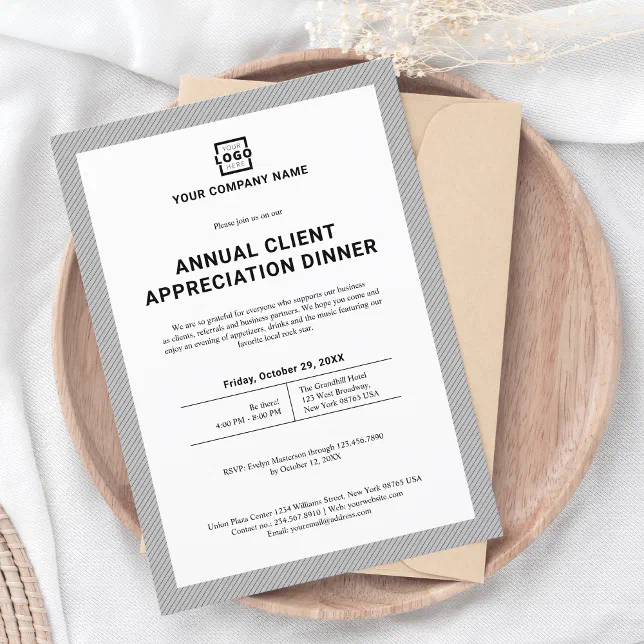 Custom Company Business Corporate Event Party Grey Invitation | Zazzle