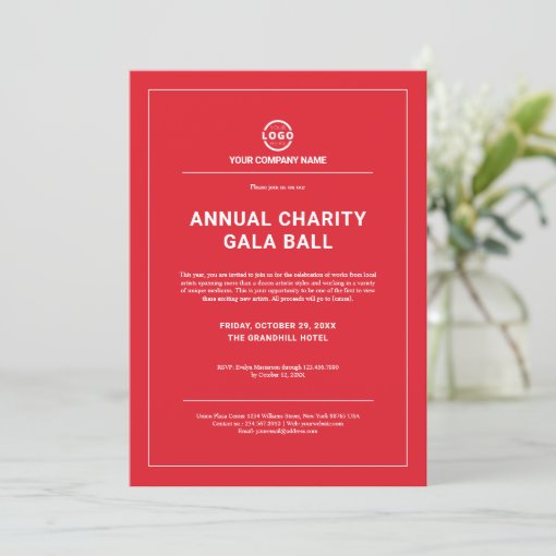 Custom Company Business Corporate Event Party Red Invitation | Zazzle