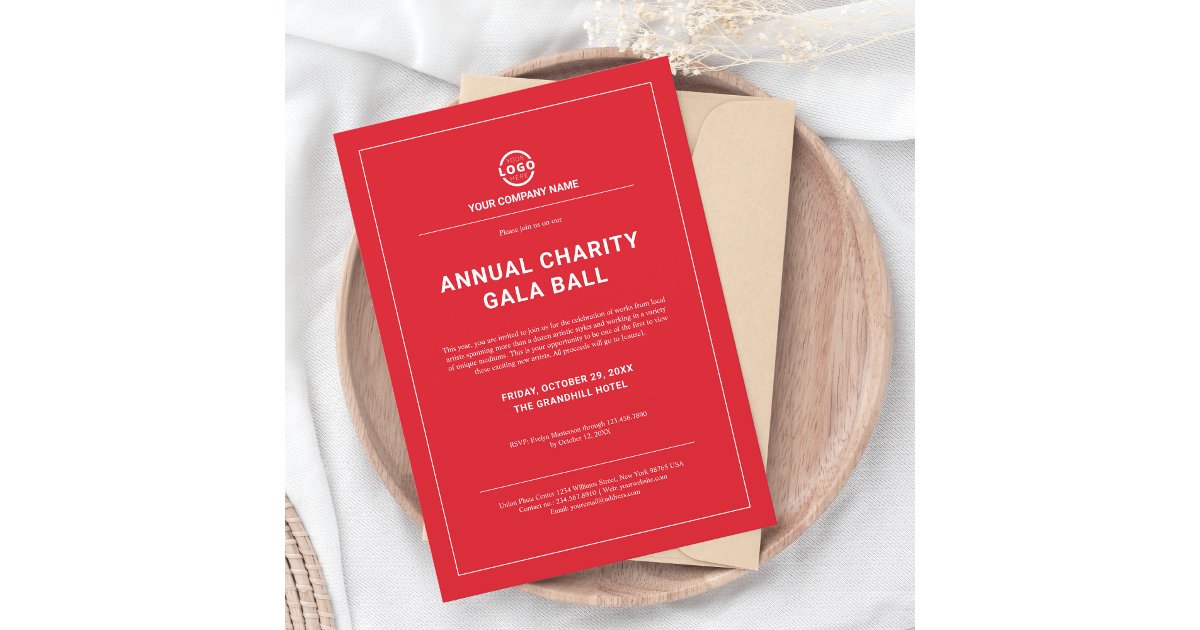 Custom Company Business Corporate Event Party Red Invitation | Zazzle