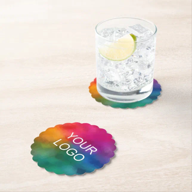 Custom Company Business Corporate Logo Template Paper Coaster | Zazzle