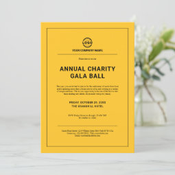 Custom Company Business Corporate Party Yellow Invitation | Zazzle